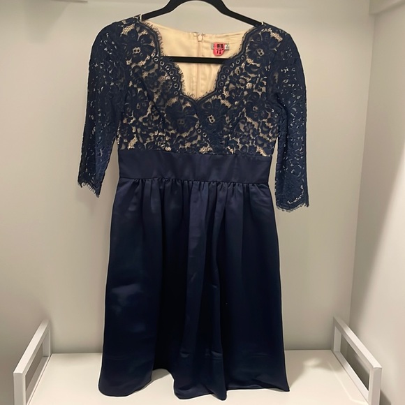 Eliza J | Dresses | Eliza J Navy Blue Lace Cocktail Dress | Poshmark